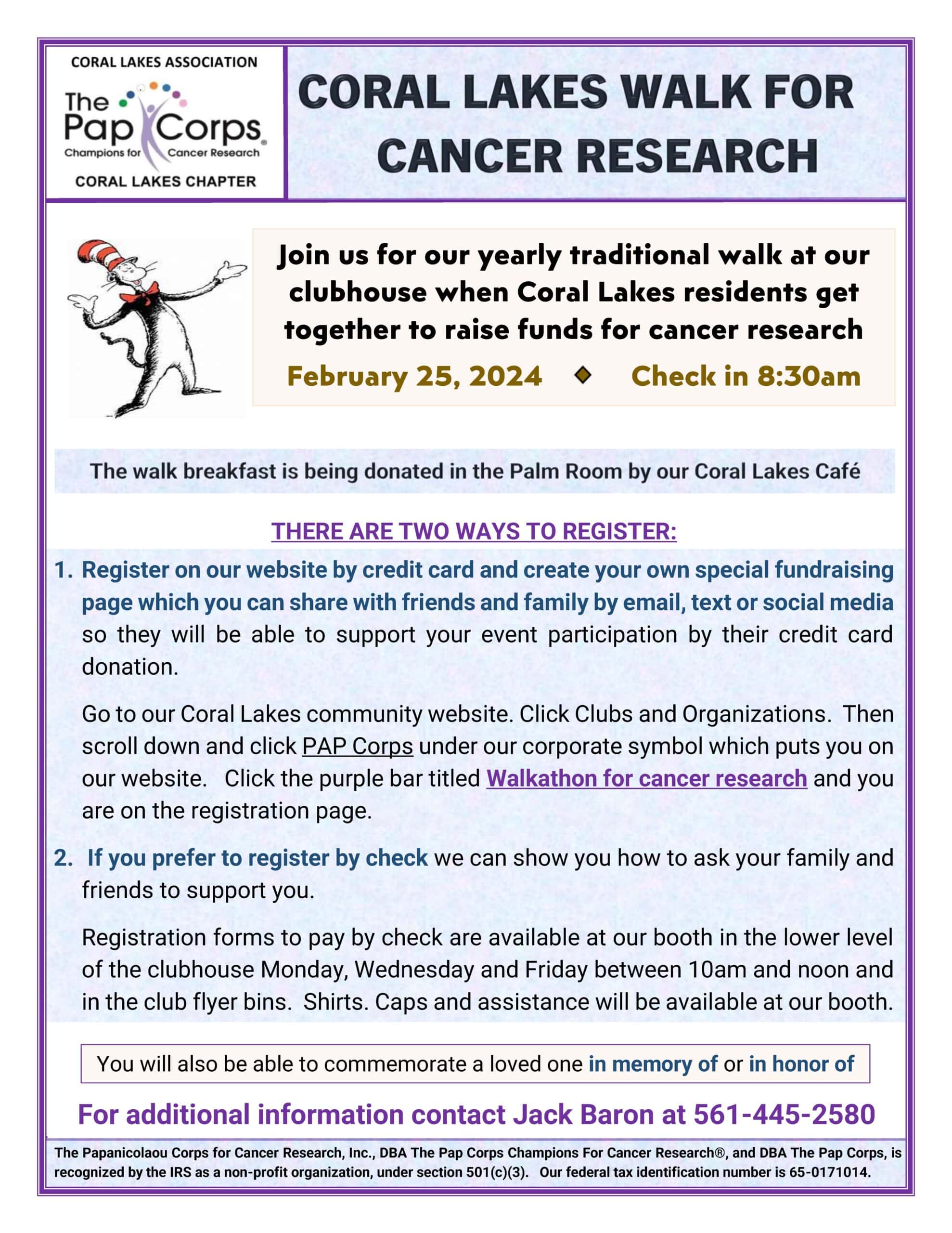 Coral Lakes Walk for Cancer Research | The Pap Corps