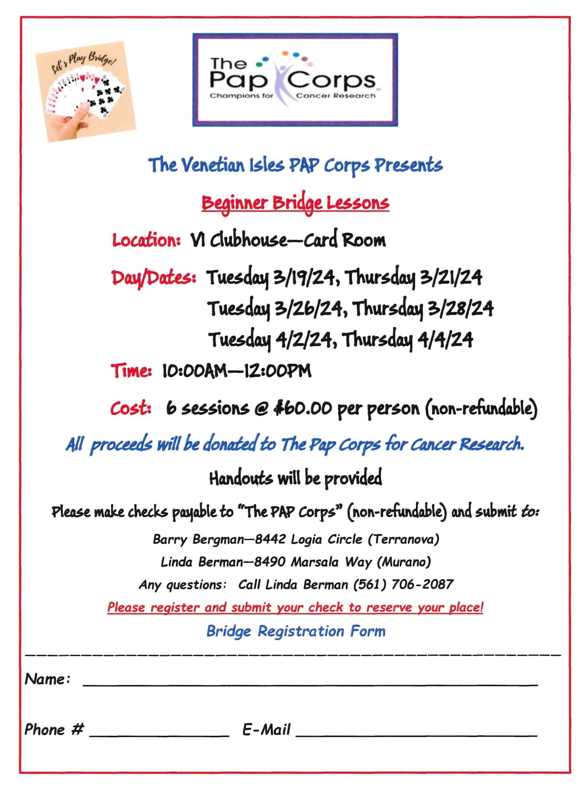 Venetian Isles Beginner Bridge Lessons | The Pap Corps